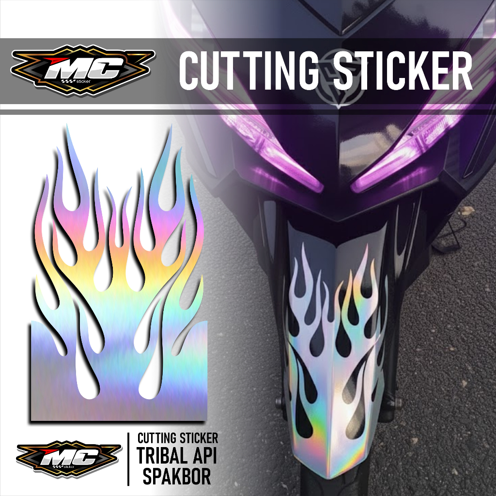 Jual Stiker Api Spakbor Depan Motor Sticker Tribal Api Motor Vinyl ...