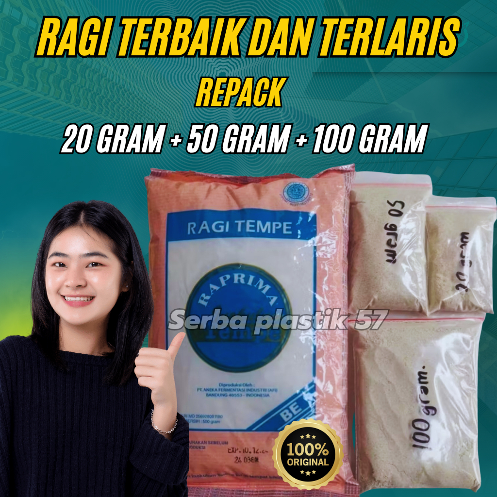 Jual Ragi Tempe RAPRIMA ORIGINAL kemasan Repack 20 gram | 50 gram | 100 ...