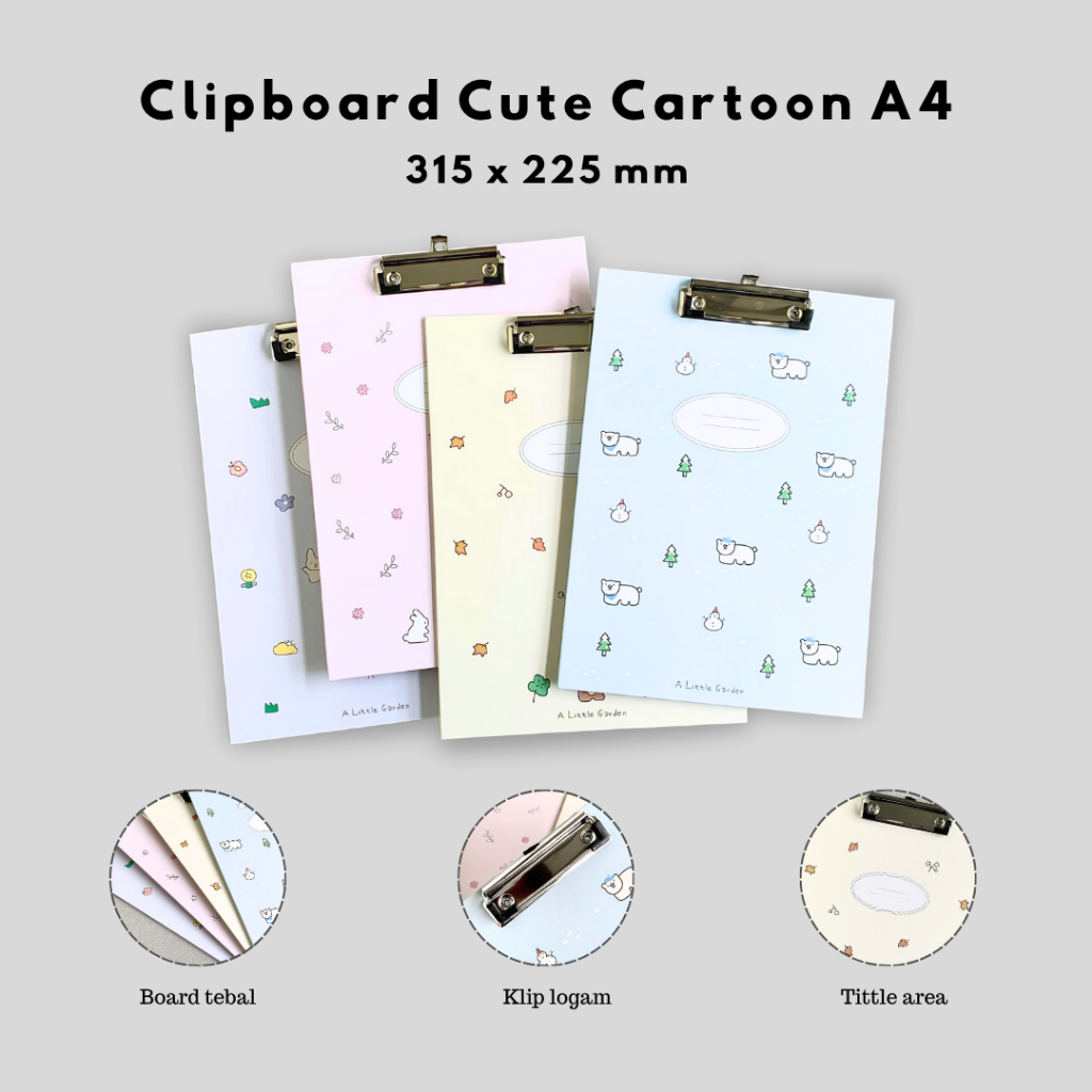 Jual Clipboard Papan Ujian Cute Cartoon Fancy A4 - Papan Jalan Karton ...