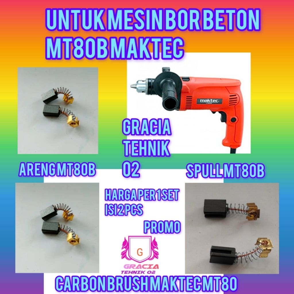 Jual CARBON BRUSH MESIN BOR MAKTEC MT80B / SPULL ARENG MESIN BOR MAKTEC ...