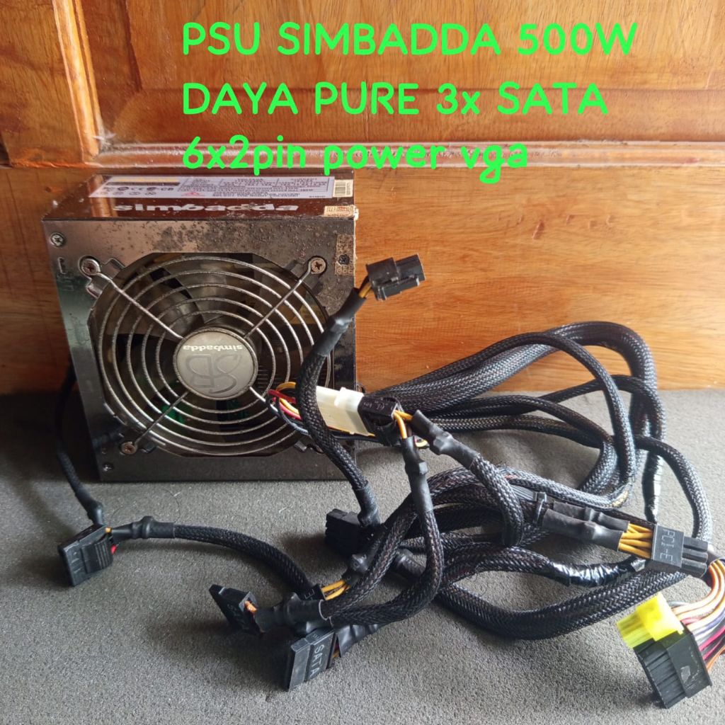 Jual POWER SUPPLY PSU SIMBADDA 500W PURE BEST QUALITY 6PINx2 PCI E VGA ...