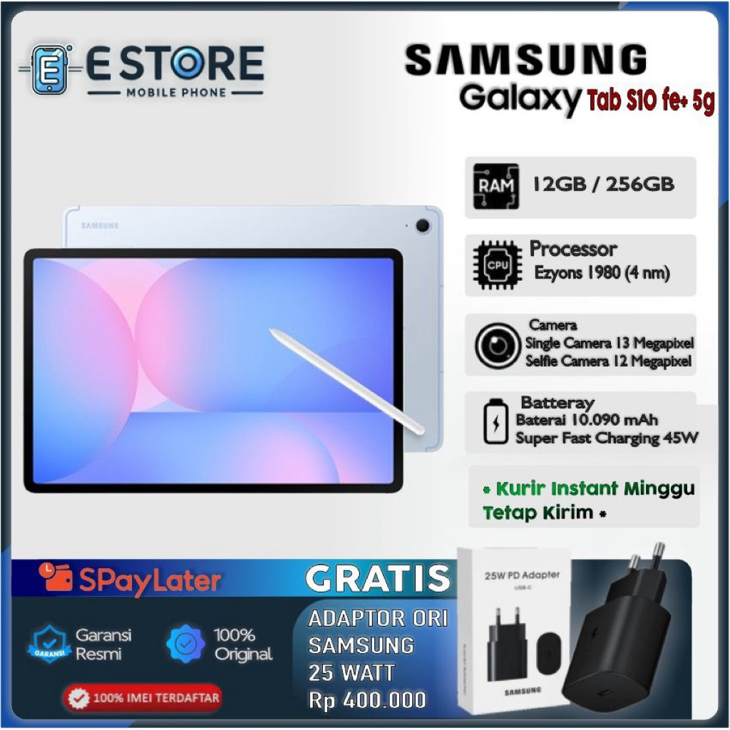 Jual Samsung Galaxy Tab S10 FE Plus 5G | S10 FE+ 5G 12/256 Garansi ...