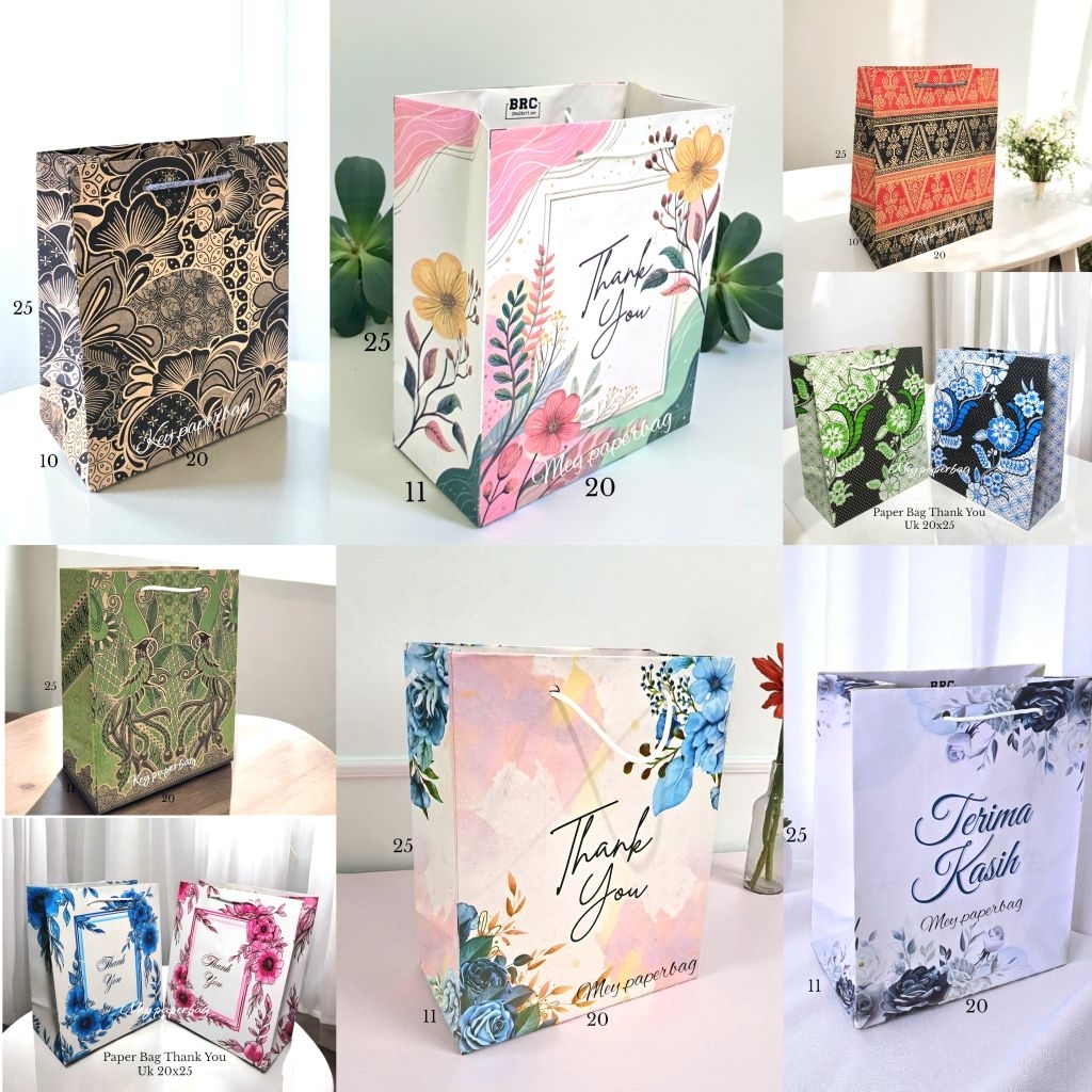 Jual ISI 12 (1 Lusin) Paper Bag Motif Uk 20x25 Tebal | Shopee Indonesia