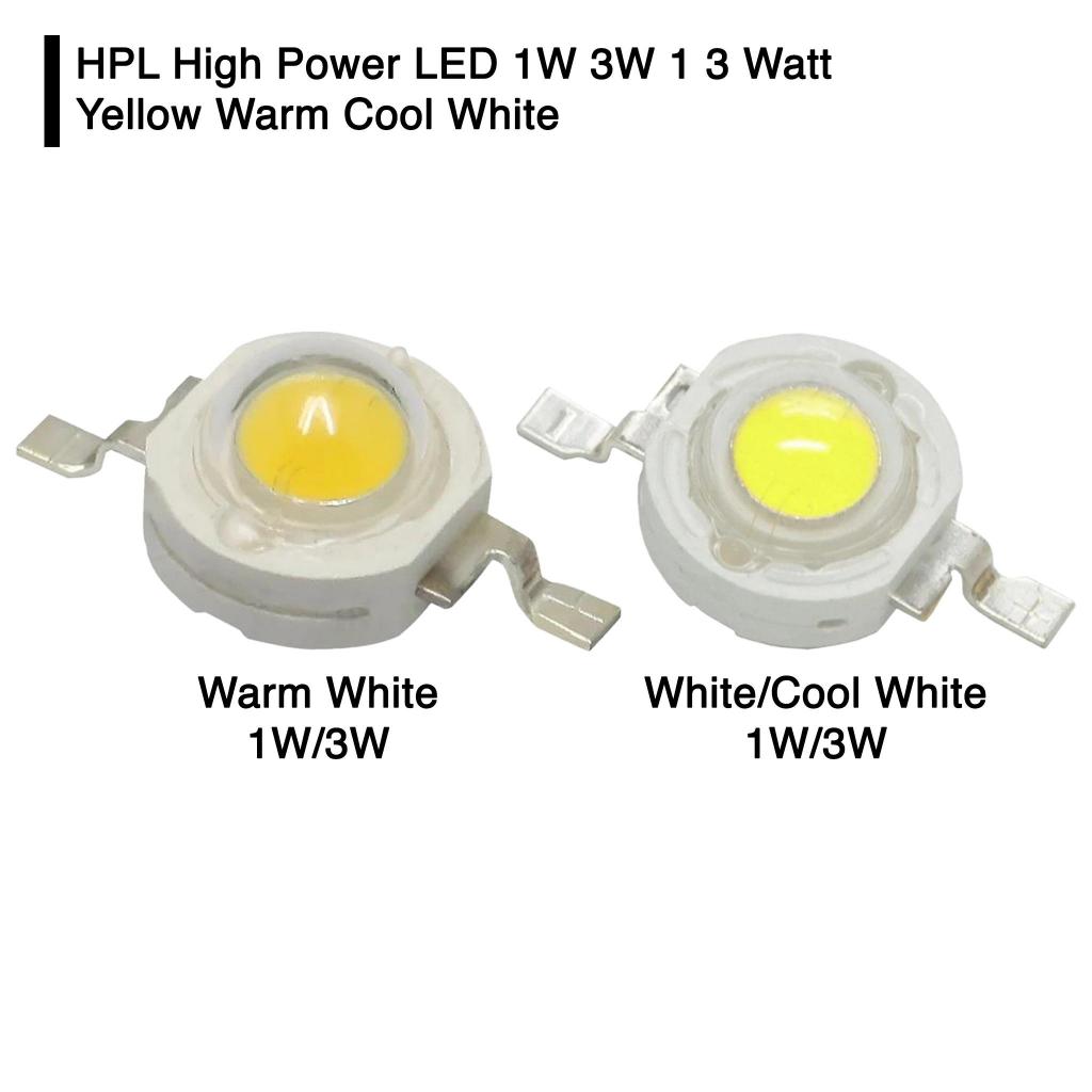 Jual HPL High Power LED 1W 3W 1 3 Watt Yellow Warm Cool White Kuning ...