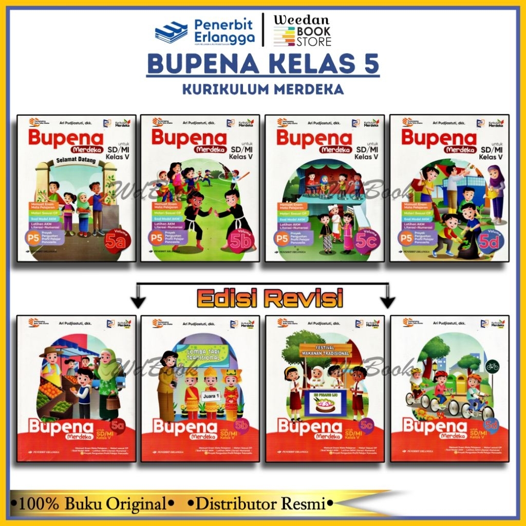 Jual [ ERLANGGA ] Bupena Kelas 5 SD 5a 5b 5c 5d Kurikulum Merdeka ...