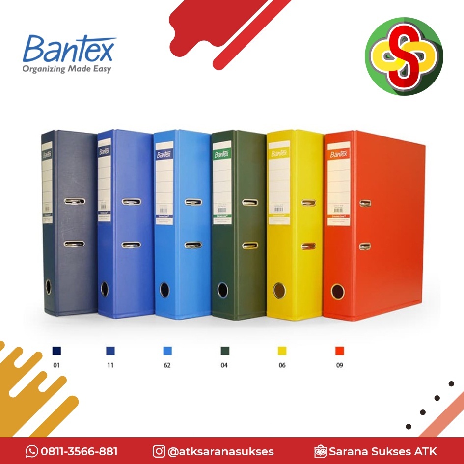 Jual ORDNER BANTEX PVC 1465 UKURAN FOLIO/F4 - 7CM WARNA-WARNI (1 PCS ...