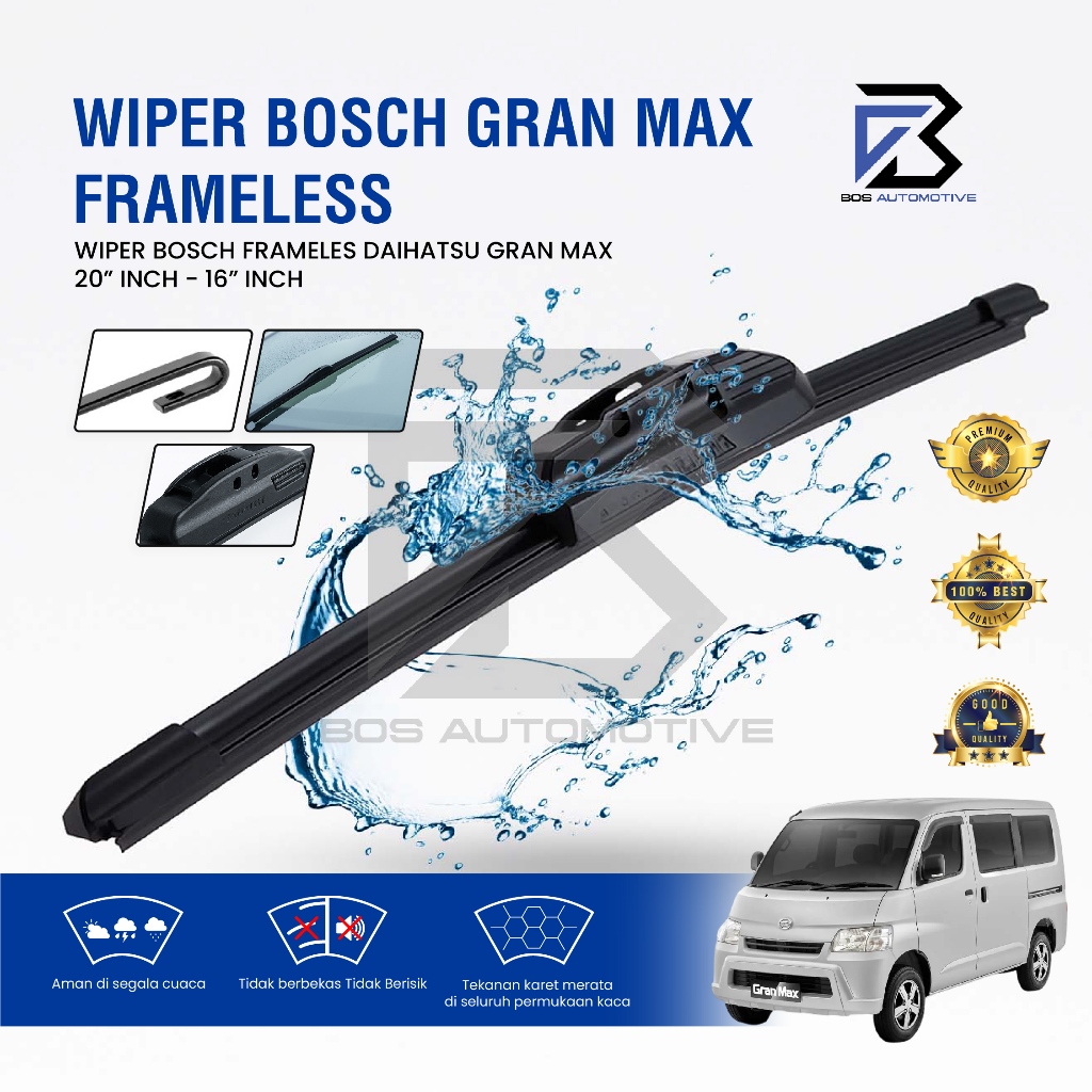 Jual Wiper Blade BOSCH Clear Frameless Karet | Advantage Besi Kipas ...