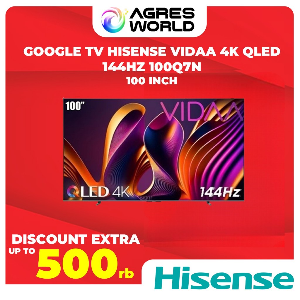 Jual GOOGLE TV HISENSE VIDAA OS 100 INCH 4K QLED 144HZ -100Q7N | Shopee ...
