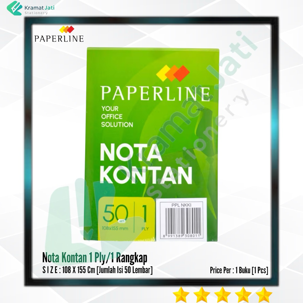 Jual PAPERLINE Nota Kontan 1 Ply/1 Rangkap [1 Pcs] | Shopee Indonesia