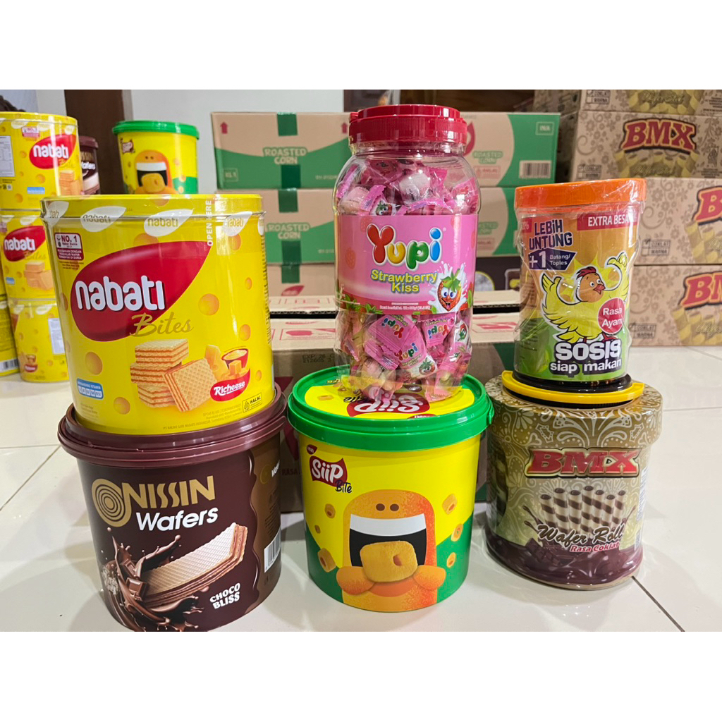 Jual Paket Lebaran Isi 6 Toples Nabati Wafers Nissin Wafer Astor