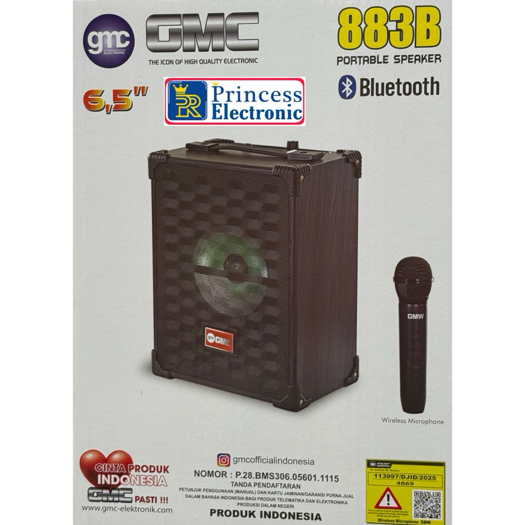 Jual GMC Speaker 883B bluetooth karaoke free 1 mic wireless | Shopee ...