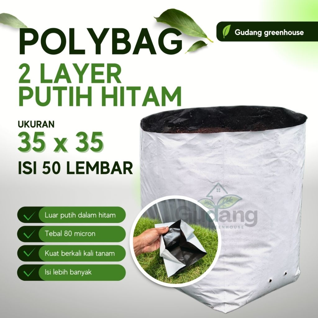 Jual Polybag Putih Dua Lapisan Hitam dan Putih Ukuran 35x35 | Shopee ...