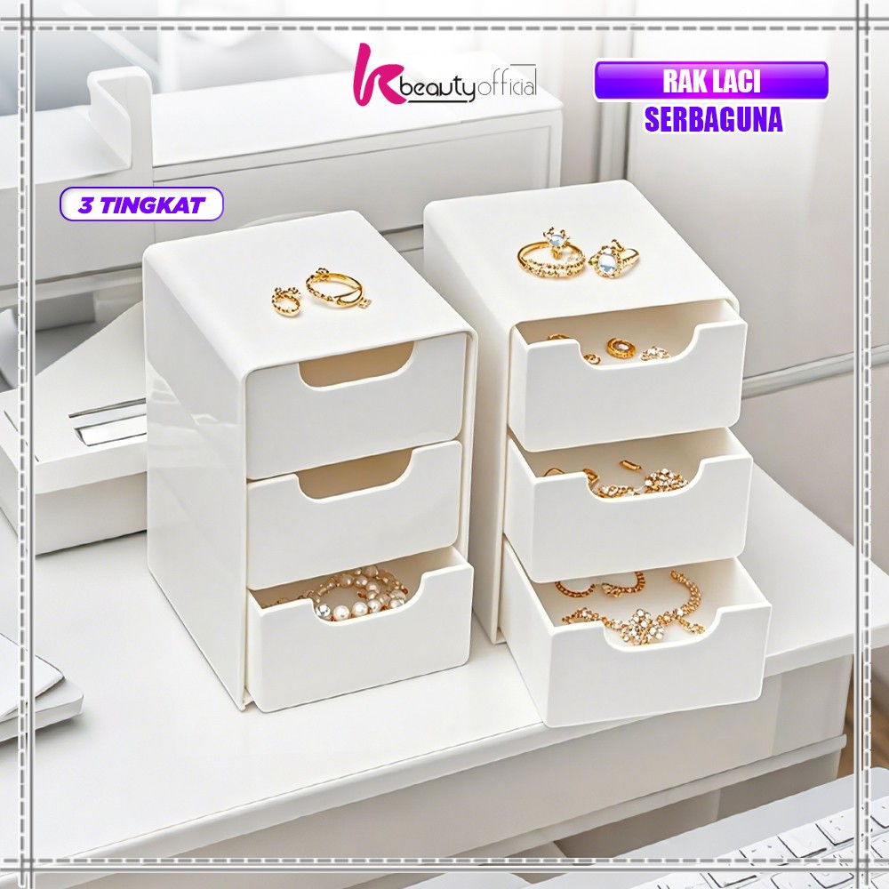Jual KB-C1398 Rak Laci Susun Mini 3 Tingkat / Tempat Penyimpanan Drawer ...