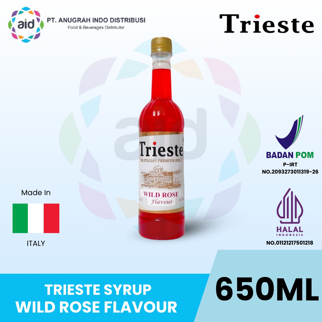 Jual Sirup Trieste Italian Premium Syrup Wild Rose Flavour | Shopee ...