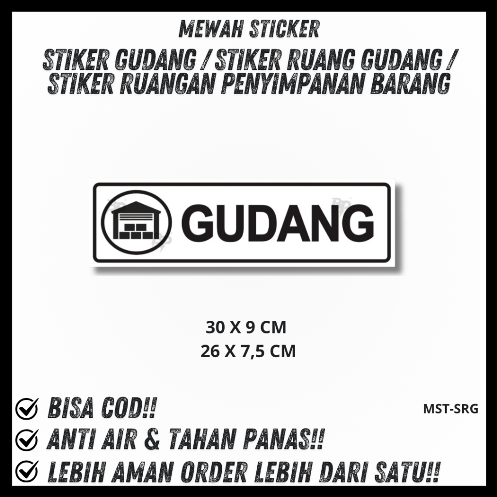 Jual Stiker Gudang / Stiker Ruang Gudang / Stiker Ruangan Penyimpanan ...