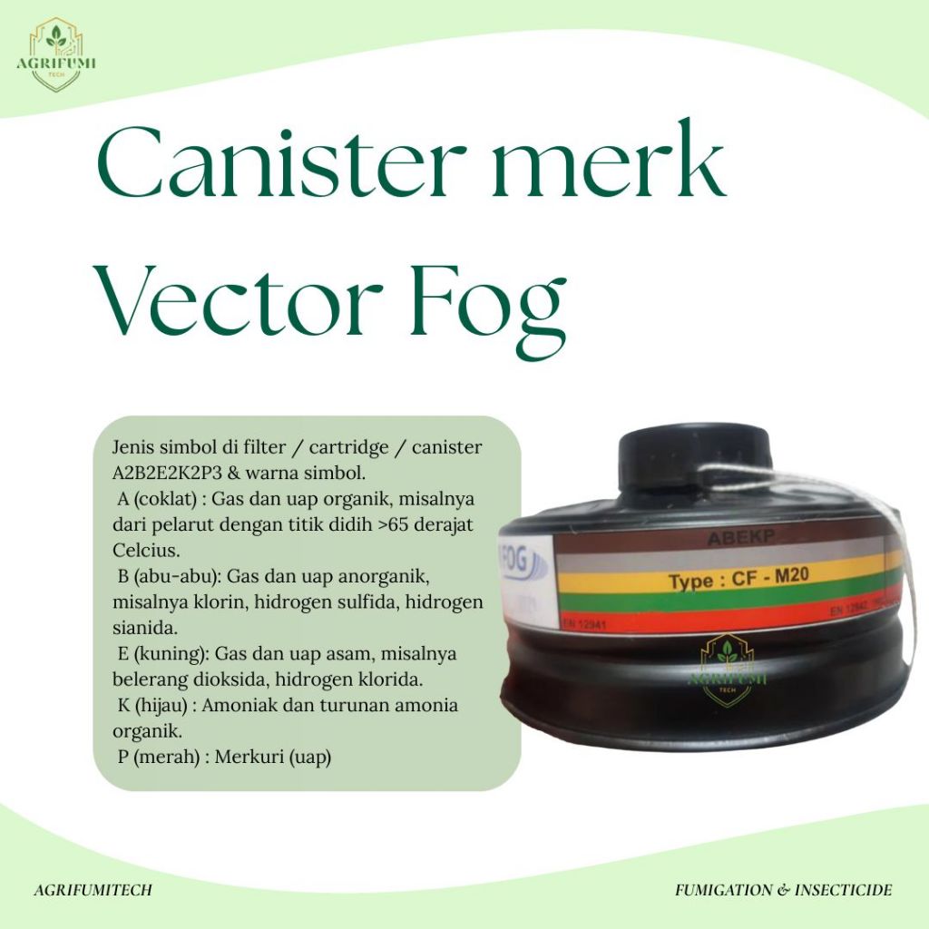 Jual Canister Cartridge Filter Masker Fumigasi A2B2E2K2P3 Vector Fog ...
