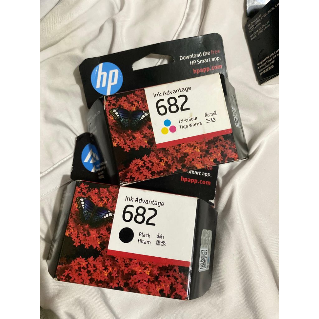 Jual Tinta printer HP 682 original black/tri color 1 set catridge ...