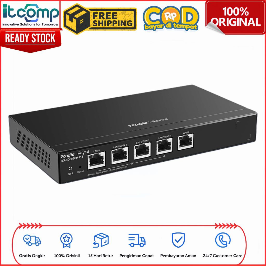 Jual Ruijie RG-EG305GH-P-E 4 Port PoE+ 1.5G + 1 Port Gigabit Cloud ...