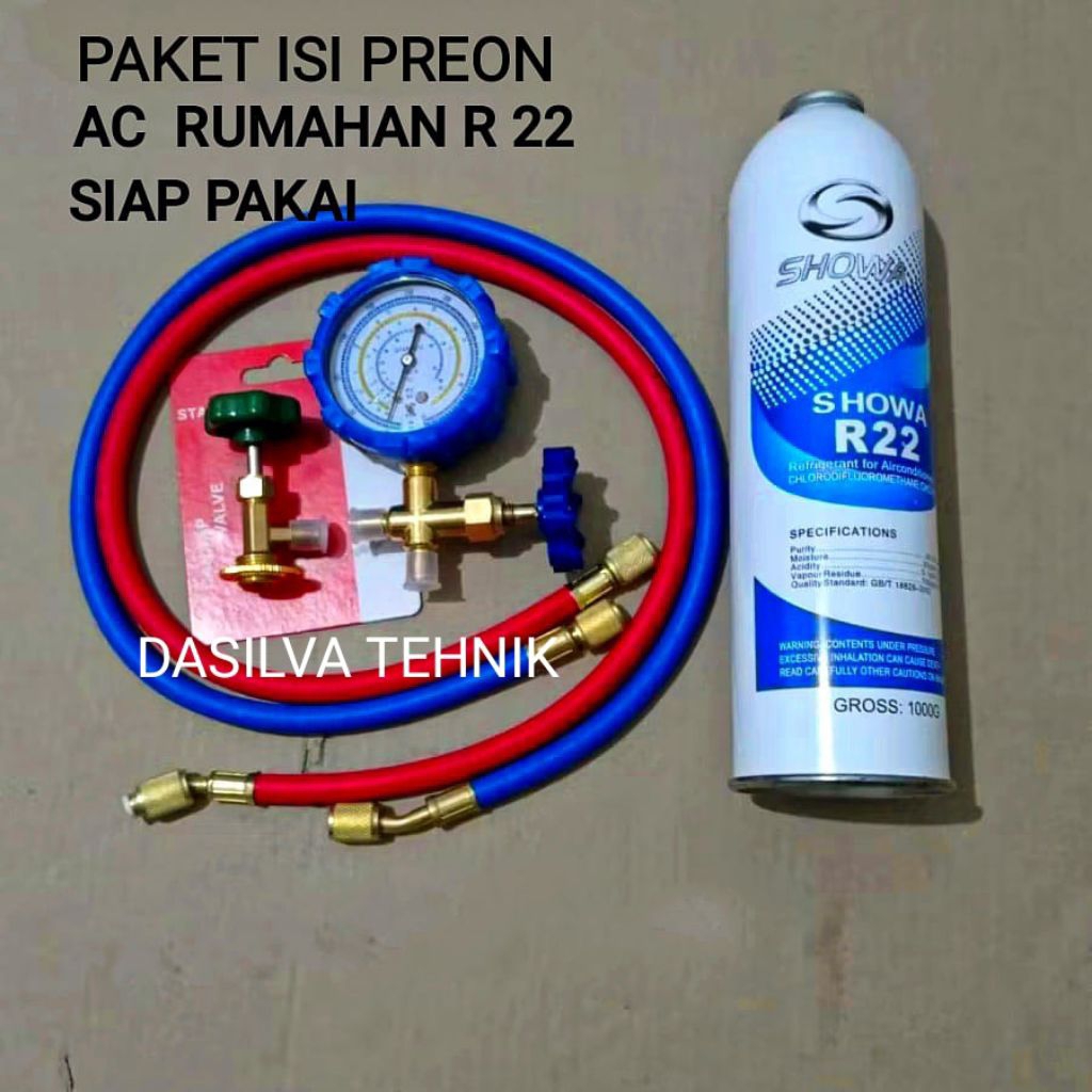 Jual REFRIGERANT AC R22 PREON SHOWA 1 KG 1 SET KOMPLIT TINGGAL PAKAI # ...