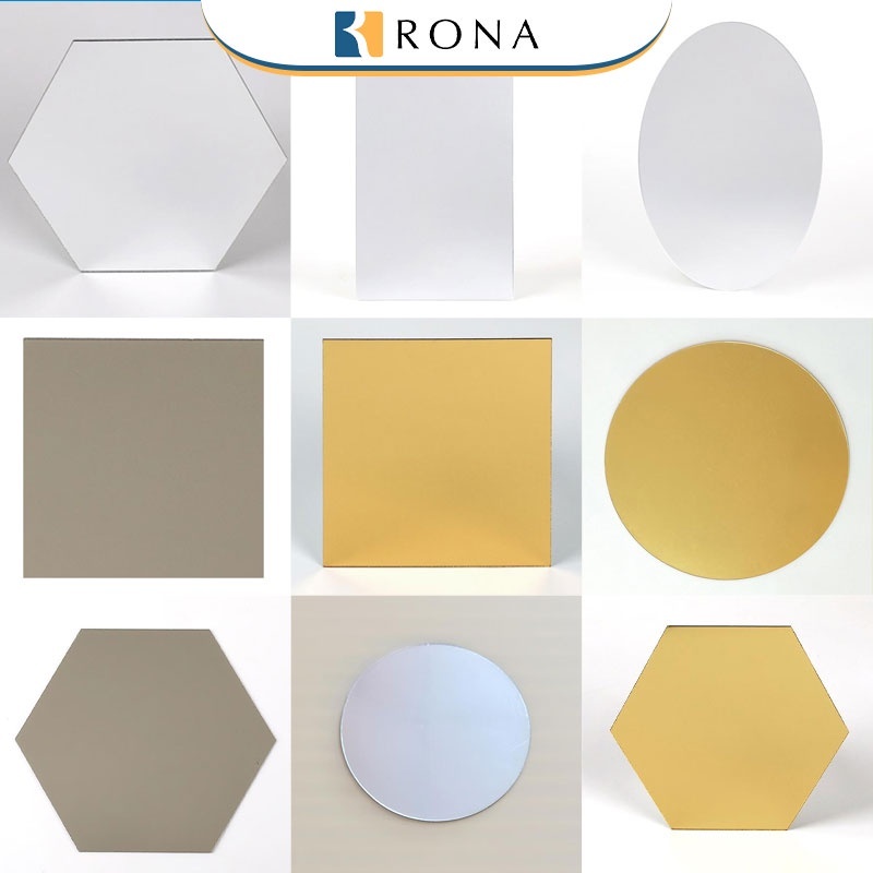 Jual RONA Cermin Tempel Kaca Sticker Segi Enam Hexagon Kotak Bulat ...