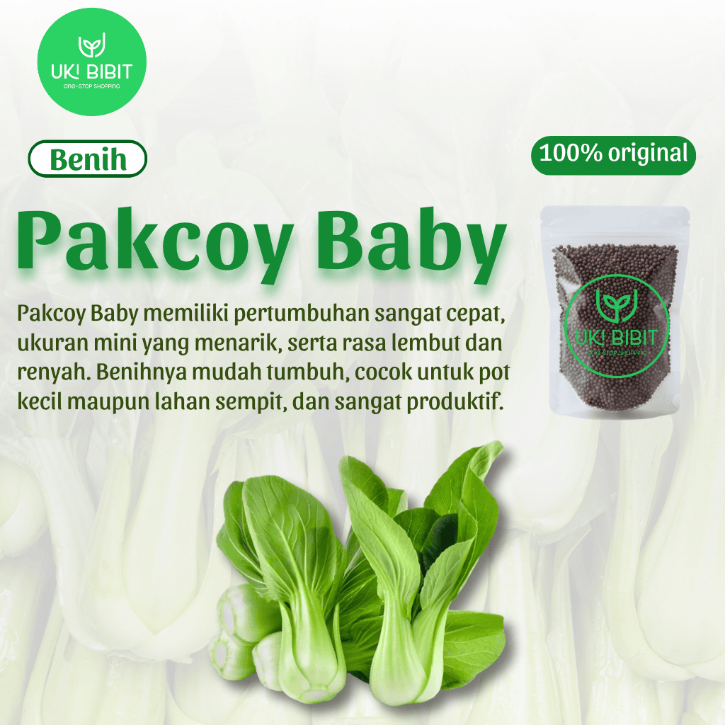 Jual ( 100 Gram ) Benih Biji Pakcoy Baby | Pakchoy Mini | Naibai | Baby ...