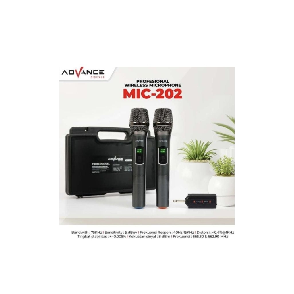 Jual MIC ADVANCE 202 Profesional 2 Mic Wireless | Shopee Indonesia
