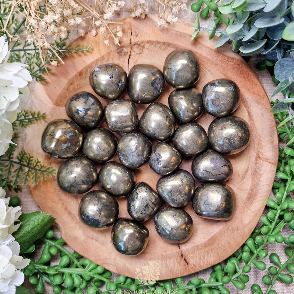 Jual CRYSTALMINE Pyrite Crystal Tumble / Batu Kristal Alam Pajangan ...