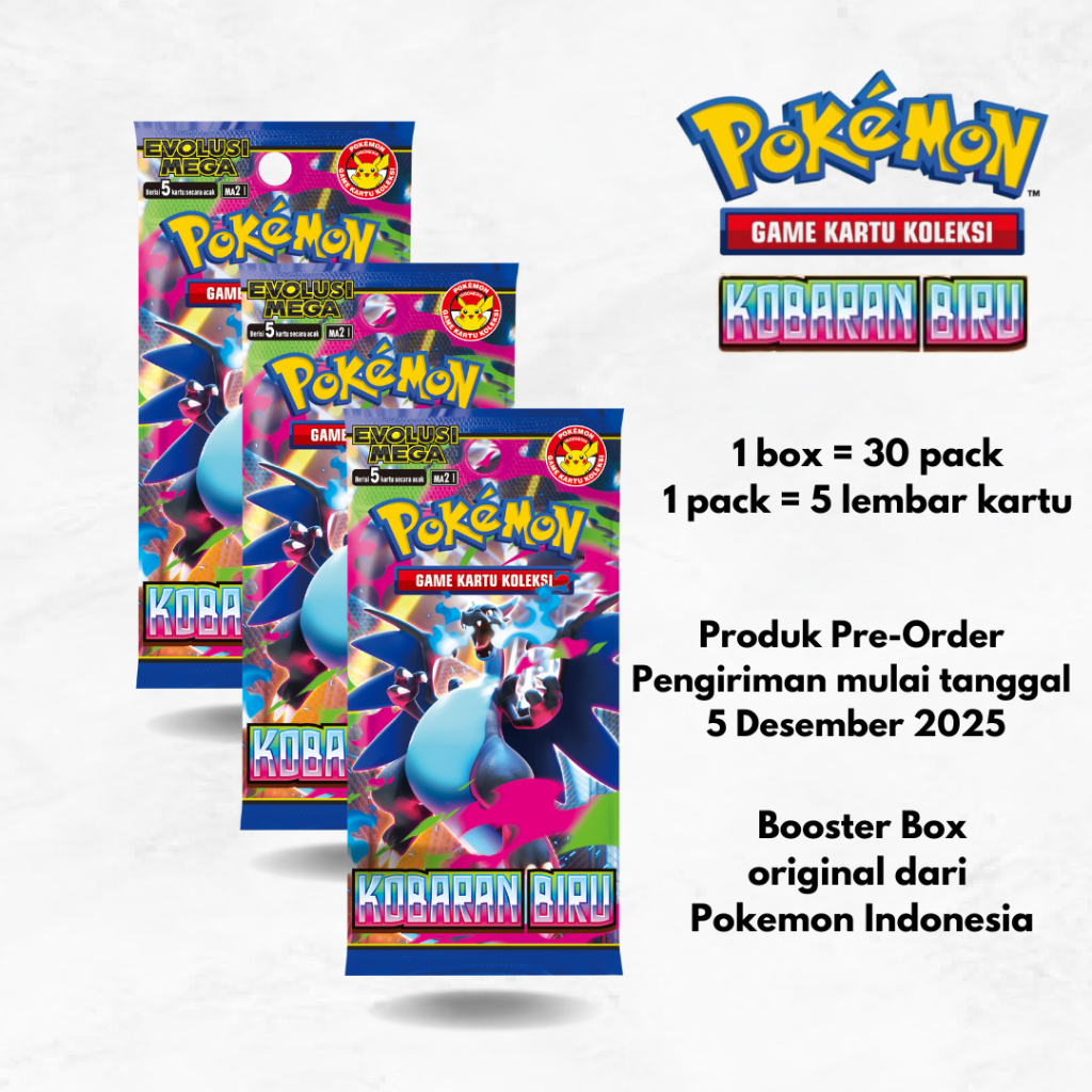 Jual Booster Box Pokemon Kobaran Biru MA2 Pokemon Indonesia TCG Trading ...