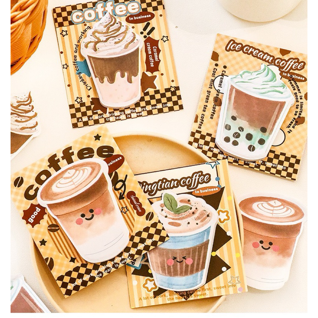 Jual AJS Sticky note coffee cafe / notepad / memopad /sticky notes ...