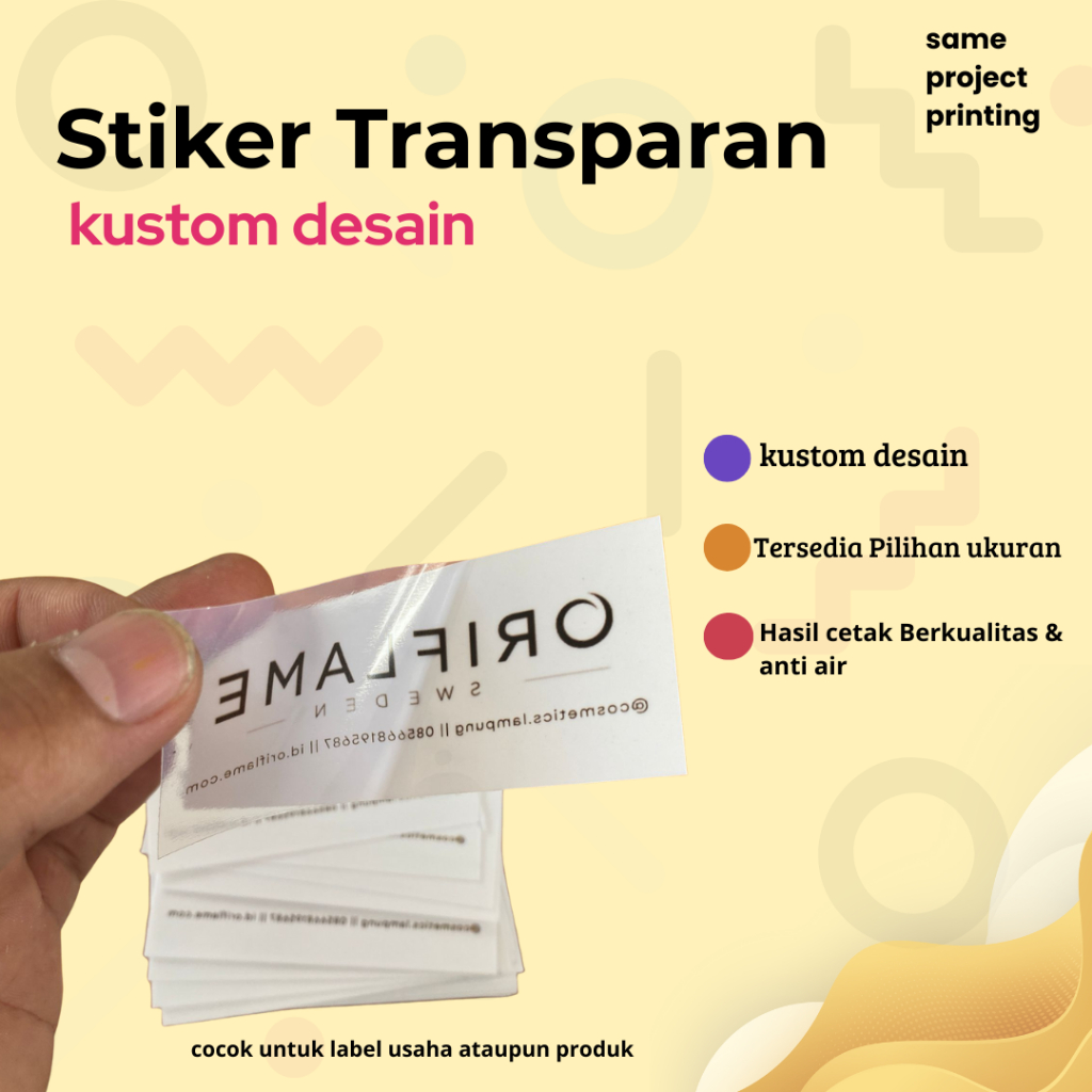 Jual Sticker Transparan Custom - Cetak Stiker Transparan Tahan Air ...