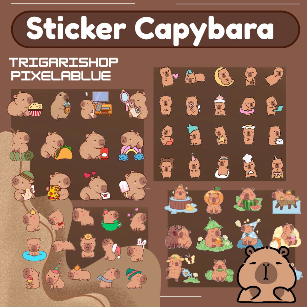 Jual Sticker Capybara "MASBRO" | Shopee Indonesia