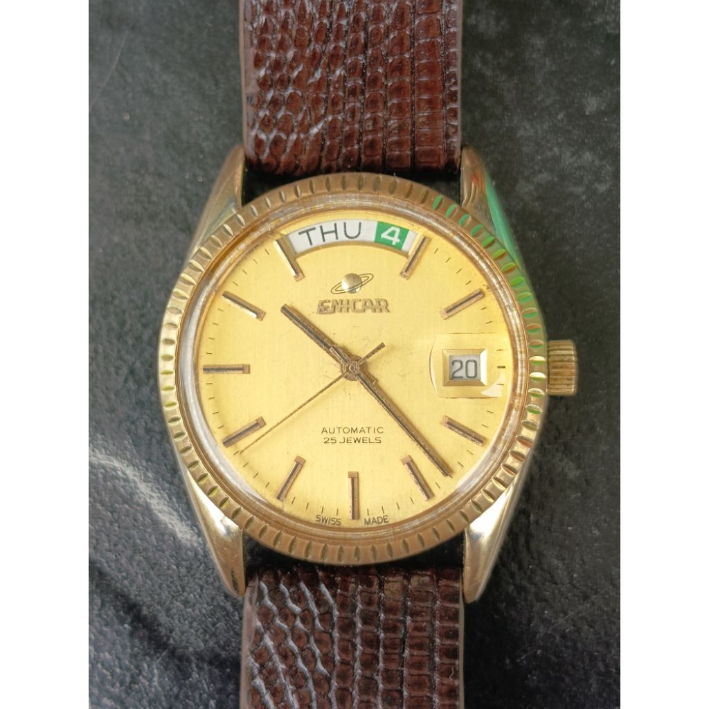 Jual Jam Tangan Vintage ENICAR PRESIDENT Automatic Caliber Eta Swiss ...