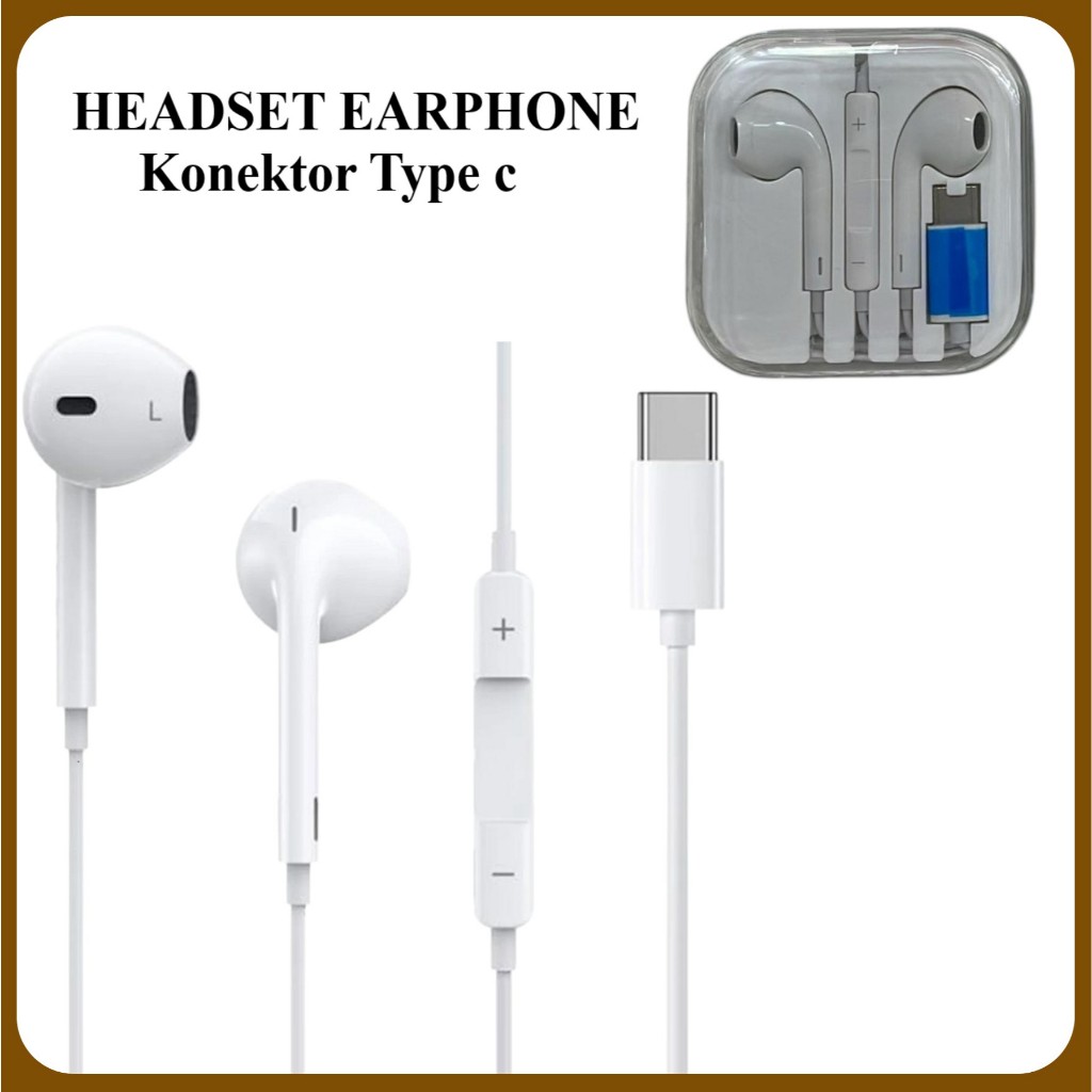 Jual Earphone Kabel Tipe C Port High Quality Mic Built-in Headset Type ...