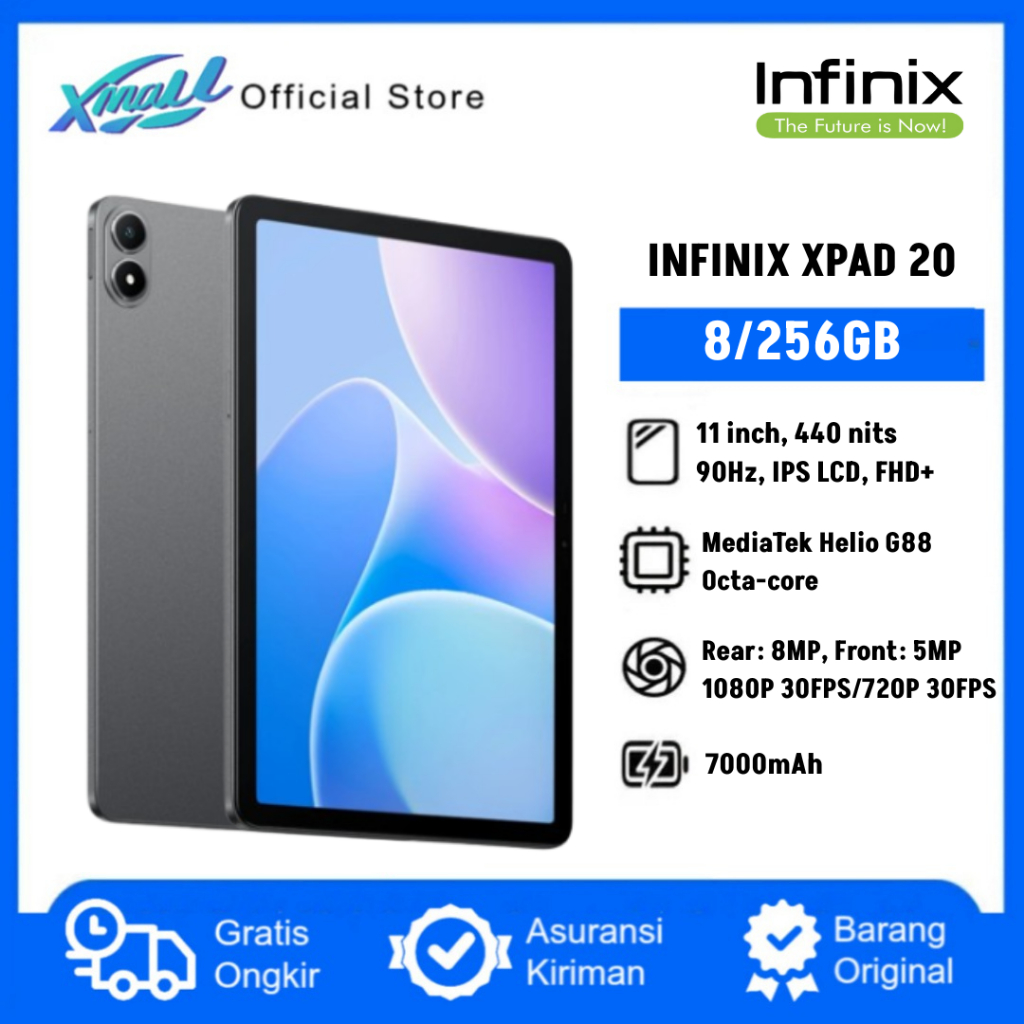 Jual Infinix XPAD 20 4G 8/256 GB Mediatek Helio G88, Octa-Core, 7000 ...