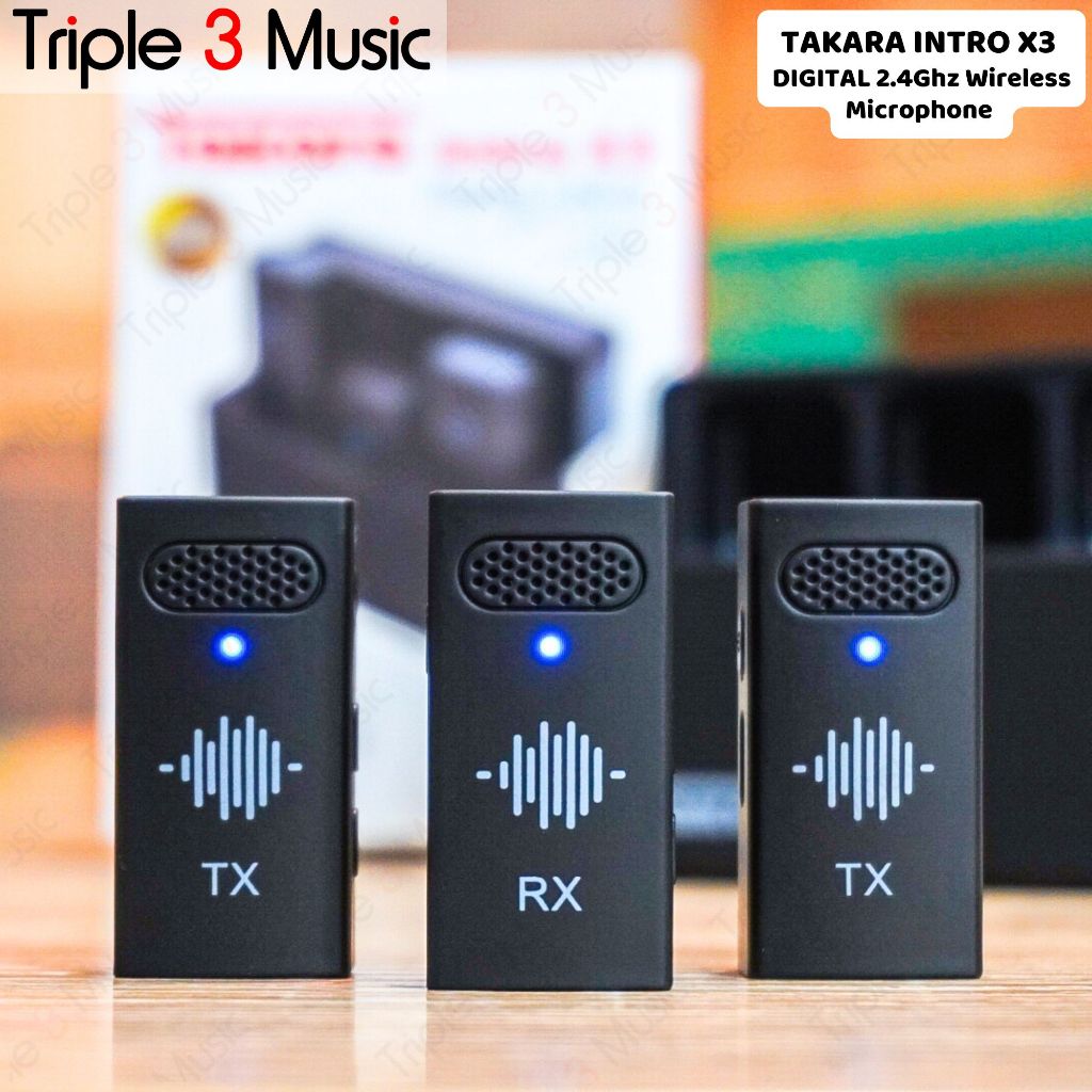 Jual Takara INTRO X3 Digital Wireless Mic clip on 2 mic Microphone with ...