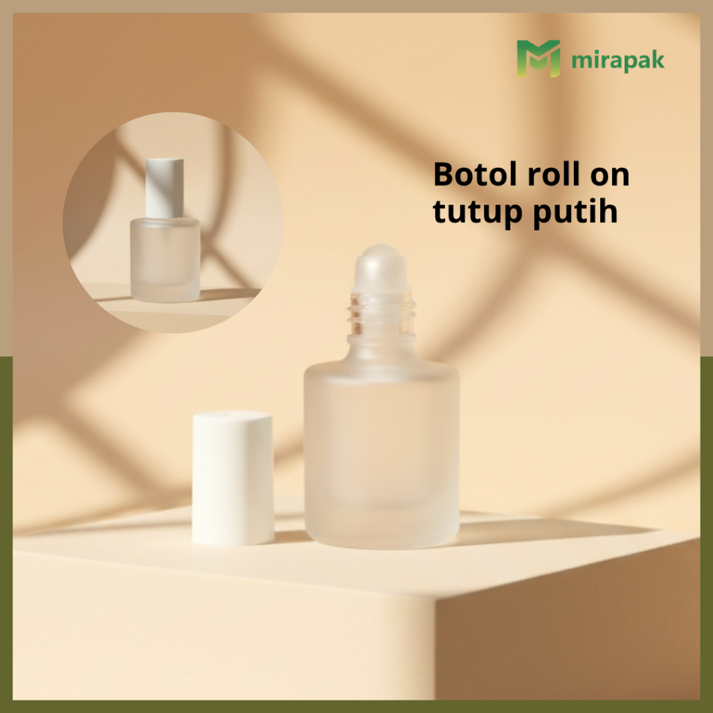 Jual BOTOL ROLL ON 8ML - 10ML BULAT DOF - TUTUP PUTIH - BOTOL MINYAK ...