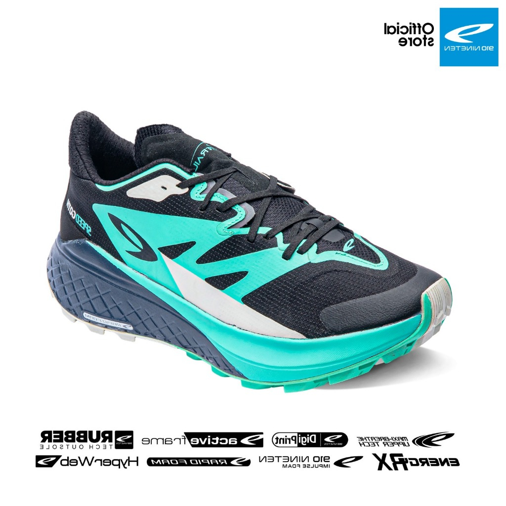 Jual 910 Nineten YUZA SPEEDGOTH Sepatu Trail Running - Hitam Tosca/Biru ...