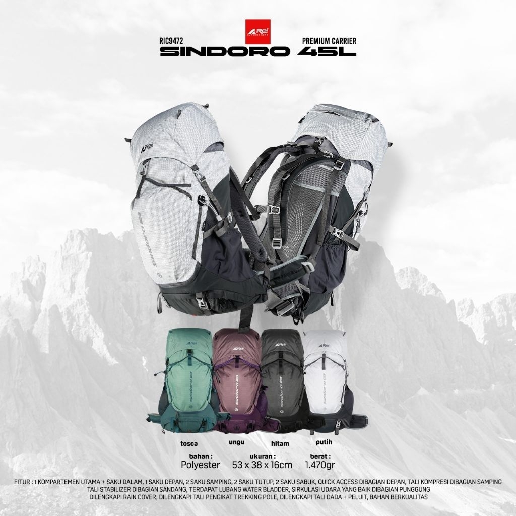 Jual Carrier Arei outdoorgear premium sindoro 45L | Shopee Indonesia