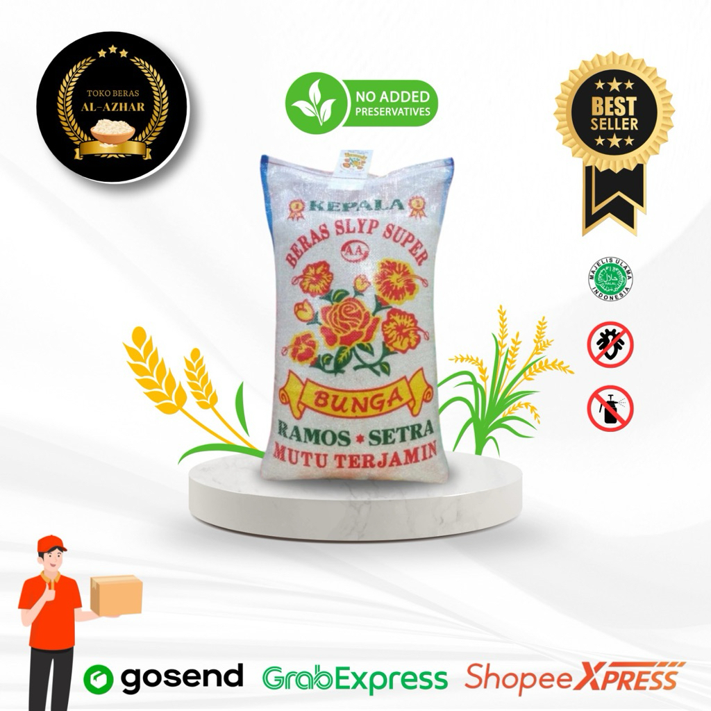 Jual Beras Cap Bunga Super Premium 25Kg | Shopee Indonesia