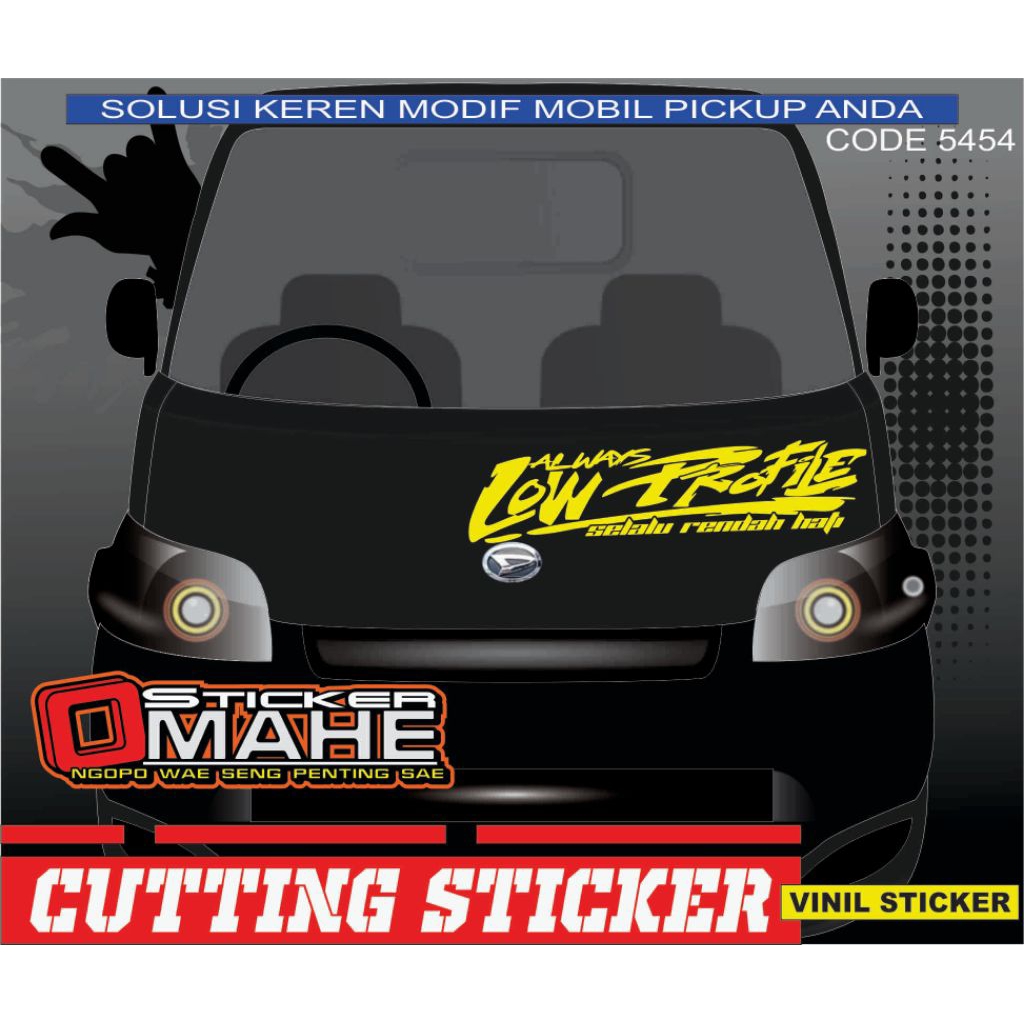 Jual stiker mobil cutting sticker kap depan kabin mobil grandmax pickup ...