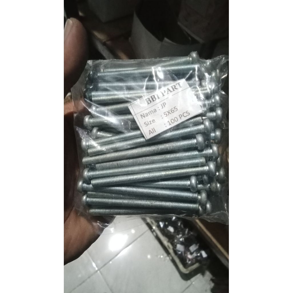 Jual baut obeng jp 5x65 panjang 6,5cm isi 100pcs | Shopee Indonesia