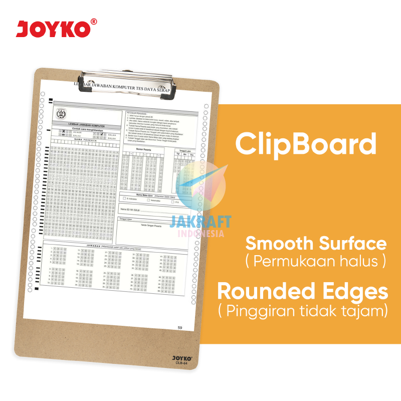 Jual (1 Pcs) Clipboard F4 JOYKO CLB-64 Folio Papan Jalan Alas Tulis ...