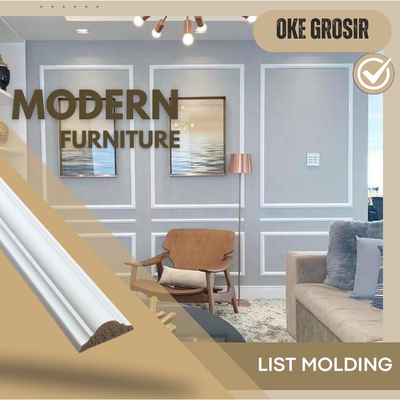 Jual 20 Pcs - Molding dinding pvc Lebar 4cm x 3meter harga grosir/list ...