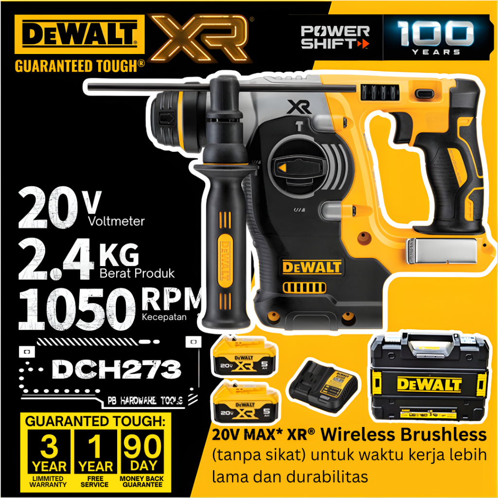 Jual PROMO DEWALT DCH273B Mesin Bor Tembok Beton Baterai Cordless ...