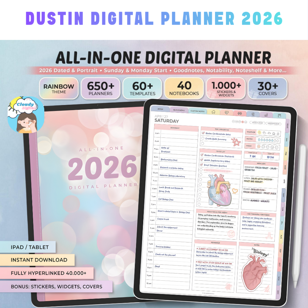 Jual Digital Planner 2026 daily montly Yarly Planner Lengkap --- Dustin ...