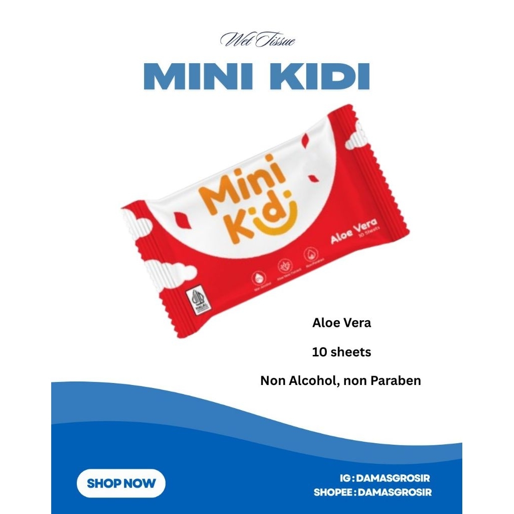 Jual MINI KIDI TISU TISSUE TISUE TISSU BASAH TRAVEL BABY WIPES 10 ...
