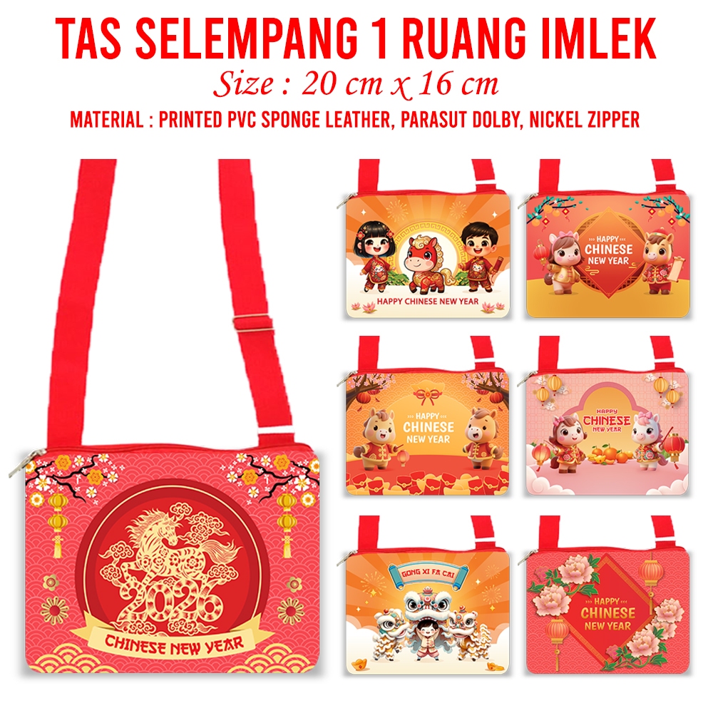 Jual Tas Selempang 1 Ruang Imlek Kuda Tahun 2026 Kuda Horse Chinese New ...
