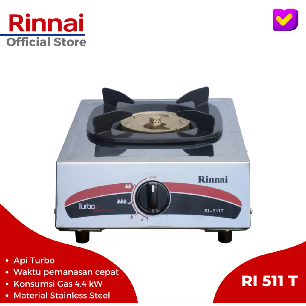 Jual Kompor rinnai Tungku 1 Api turbo (Rinnai 511 T) | Shopee Indonesia