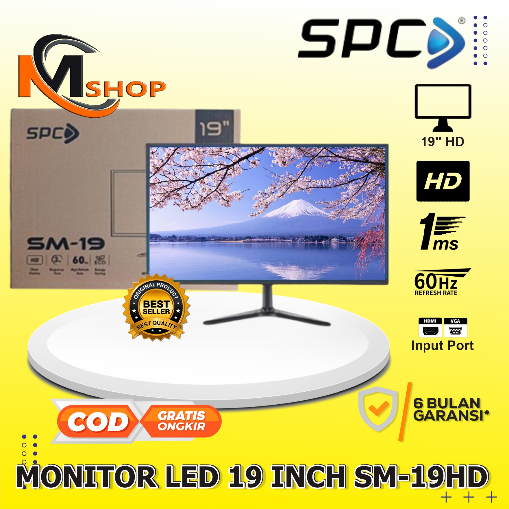 Jual LED Monitor 19" inch Full HD HDMI VGA Input SPC Murah Garansi ...