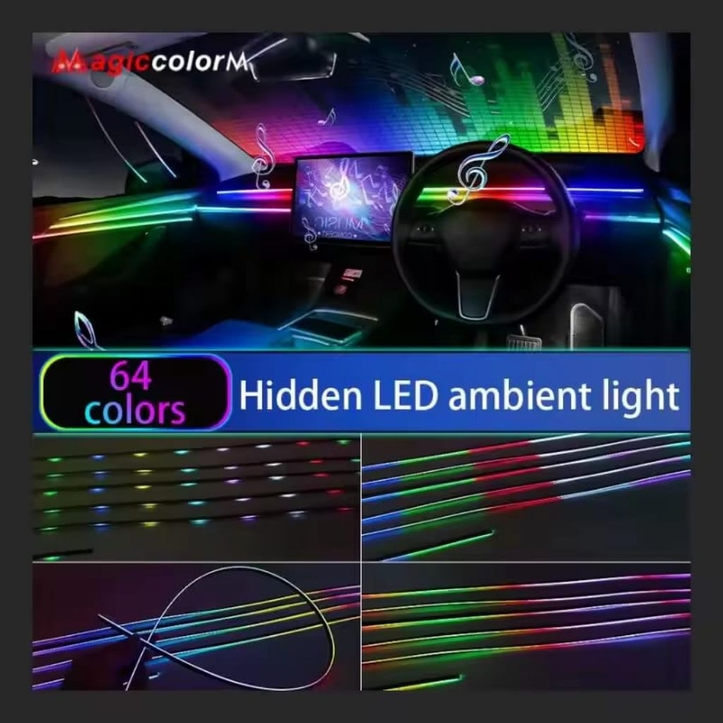 Jual Ambient Light Car RGB Interior Mobil Bluetooth APP 18 in 1 ...